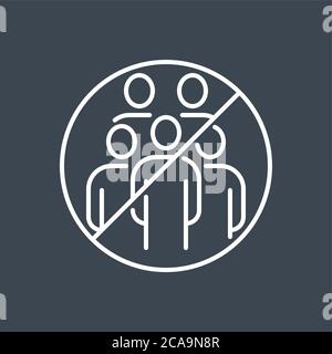 Avoid crowded places related vector icon. Group of people in ...