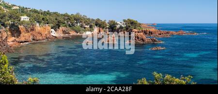 Village Among Red Rocks of Esterel Massif-France Stock Photo - Alamy