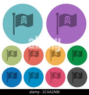 Flag darker flat icons on color round background Stock Vector Image ...