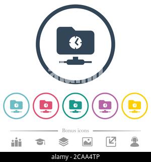 Fast FTP flat color icons in round outlines. 6 bonus icons included Stock Vector Image & Art - Alamy