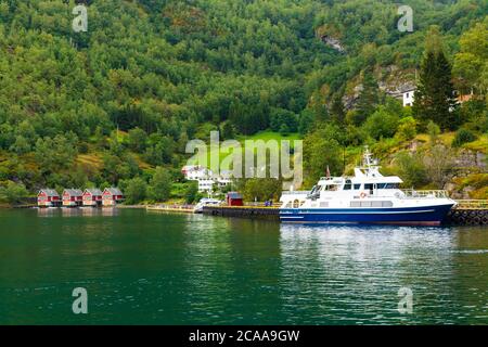 Views of Flåm-a village in southwestern Norway, in an area known for ...