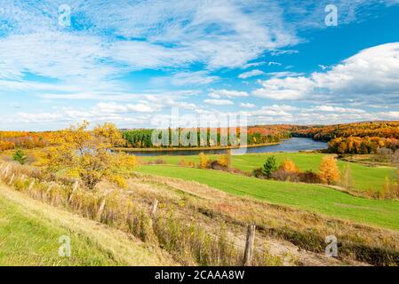 Some rural fall color landscape at Quebec, Canada Stock Photo - Alamy