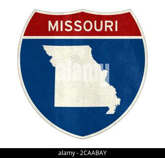 Missouri - Interstate road sign Stock Photo - Alamy