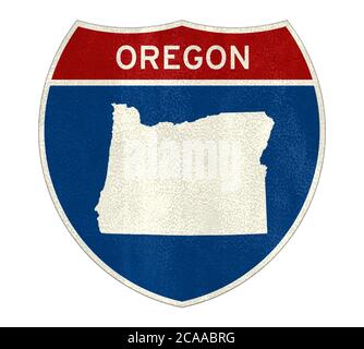Oregon - Interstate road sign Stock Photo - Alamy