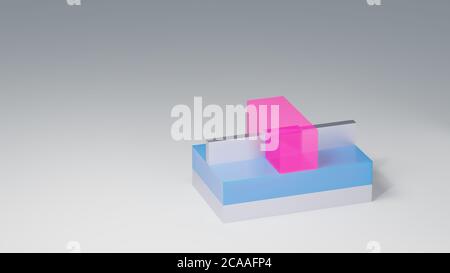 FINFET transistor 3D render. Fin FET transistor used for building ...