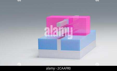 GAAFET (GAA FET, nano wire, nanowire) transistor 3D render model. This ...