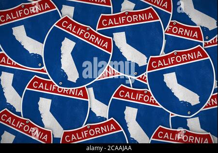 Welcome to California USA Interstate Highway Sign in a Breathtaking ...