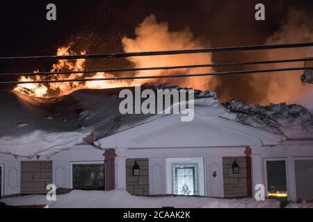House fire with intense flame. Editorial use only Stock Photo - Alamy