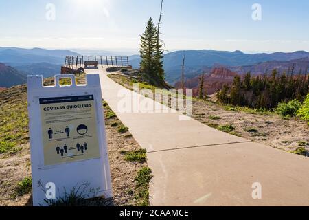 Sunset View Overlook, Cedar Breaks National Monument, Utah Stock Photo ...