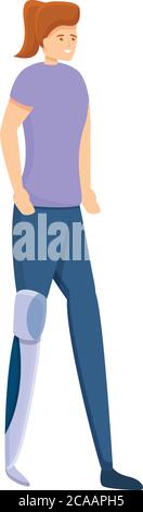 Young woman with amputated leg. Girl without one leg, disabled people ...