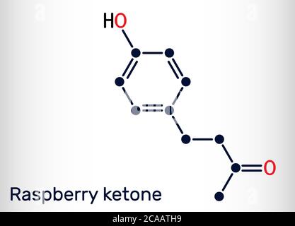 Raspberry ketone, frambinone, rheosmin , C10H12O2 molecule. It is ...