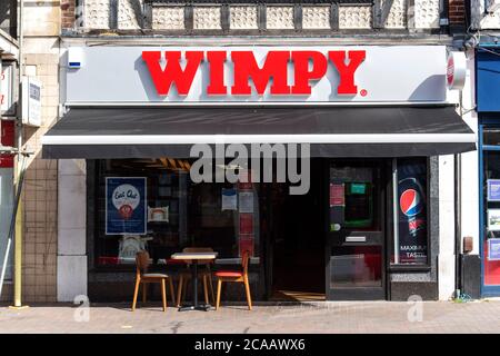 Wimpy logo on one of their shops in London Stock Photo - Alamy