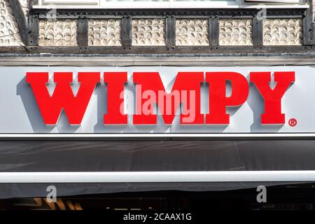 Wimpy logo on one of their shops in London Stock Photo - Alamy