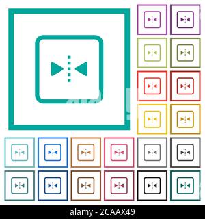 Mirror object around vertical axis round color beveled buttons with ...