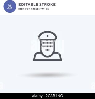 Captain icon vector, filled flat sign, solid pictogram isolated on ...