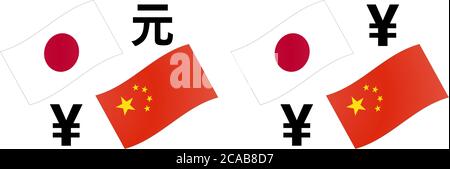 Yen, Yuan or Renminbi currency icon or logo vector over a money bag ...