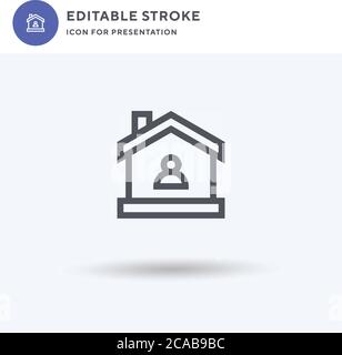 Teleworking icon vector, filled flat sign, solid pictogram isolated on ...