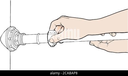 Illustration sketch of a male fixing or repairing something in the ...