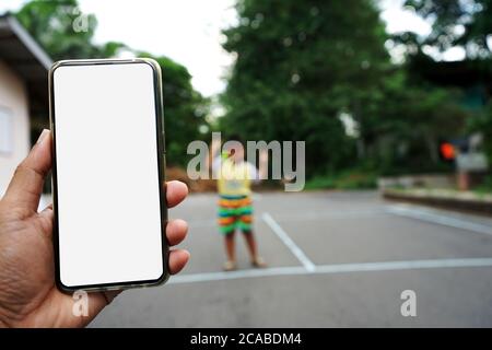 Mobile phones face blank For filling pictures or text Stock Photo - Alamy