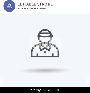 Clerk icon vector, filled flat sign, solid pictogram isolated on white ...
