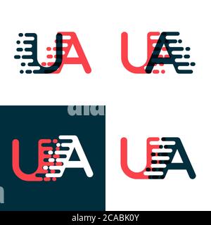 UA letters logo with accent speed red and blue Stock Vector Image & Art ...