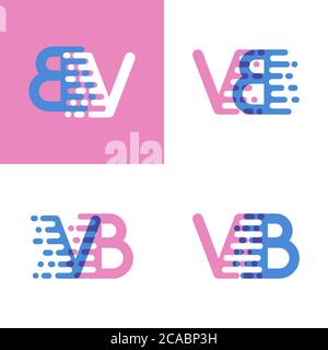 VB V B Letter Logo with Pink Letters and Purple Color Particles Dots ...