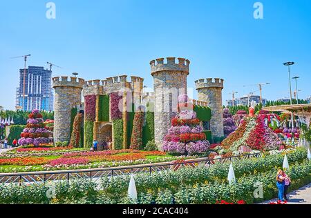 DUBAI, UAE - MARCH 4, 2020: The castle like building of Madinat Arena ...