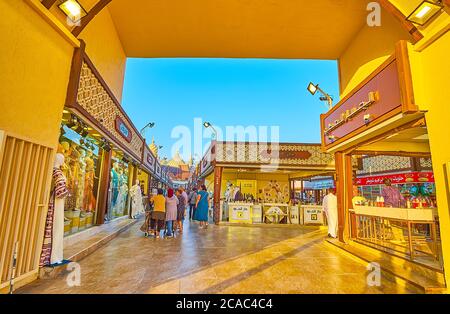 DUBAI, UAE - MARCH 5, 2020: The stalls of Arabic souk (market) in Yemen ...