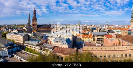 Aerial shot of beautiful Riga city in winter Stock Photo - Alamy
