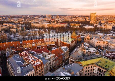Aerial shot of beautiful Riga city in winter Stock Photo - Alamy