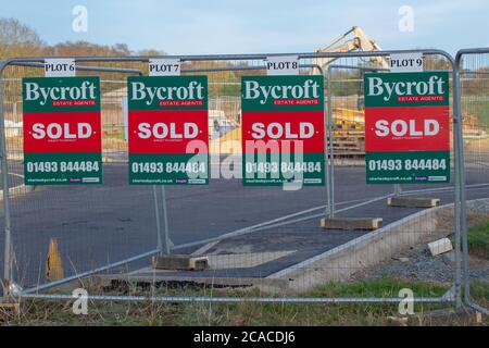 Last few plots remaining. Building Site. Hoarding. Sign. Advertising ...