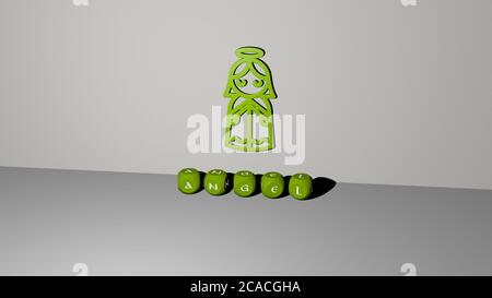 3D graphical image of angel vertically along with text built by ...