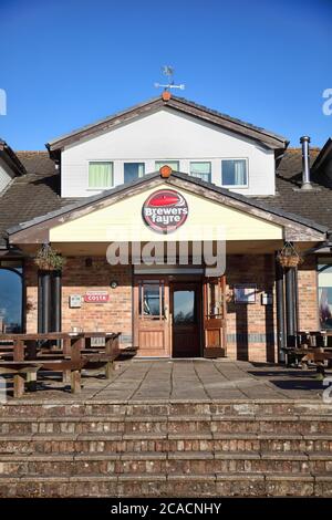 Llanelli, Wales, UK, December 4, 2016 : Brewers Fayre British pub food ...