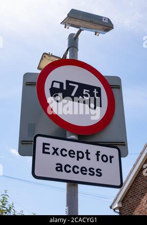 Weight restriction traffic signs for lorries, England, UK Stock Photo ...