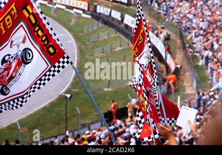 Spectators with Ferrari flags, F1 Grand Prix of Italy at Autodromo ...