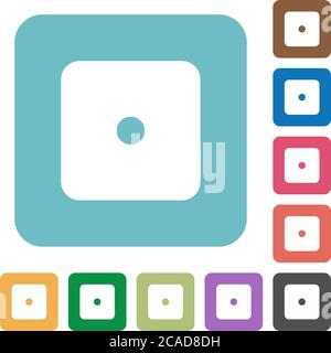 Domino one white flat icons on color rounded square backgrounds. 6 ...