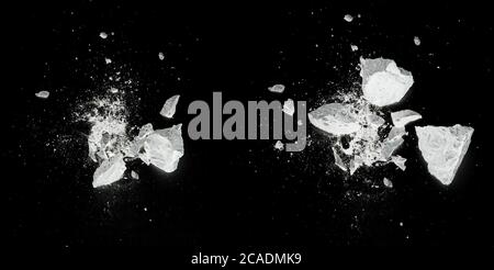 White chalk texture splash on blackboard background Stock Photo - Alamy