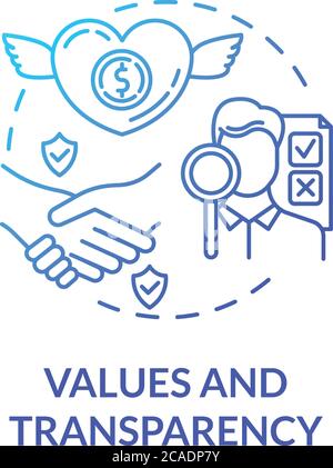 Transparency with employee blue gradient concept icon Stock Vector ...