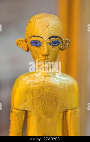 Egypt, Cairo, Egyptian Museum, standing male figurine coming from Tell ...