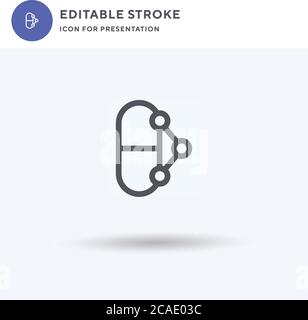 Prescription, tablet recipe filled line vector icon, simple ...