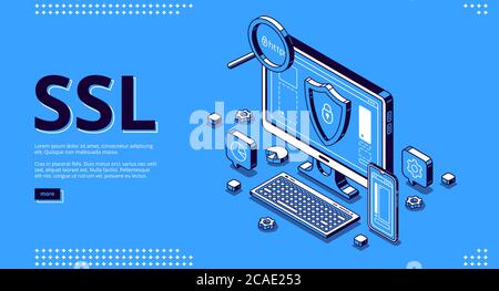 SSL, secure certificate of website banner. Concept of safety internet ...