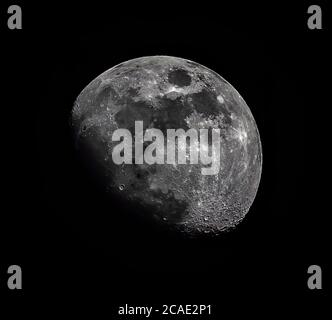 Full moon with visible craters. The big full moon on the dark night ...