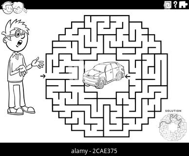 Coloring book car for children. Educational activity page for preschool ...
