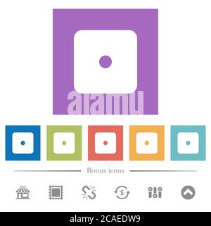Domino one white flat icons on color rounded square backgrounds. 6 ...