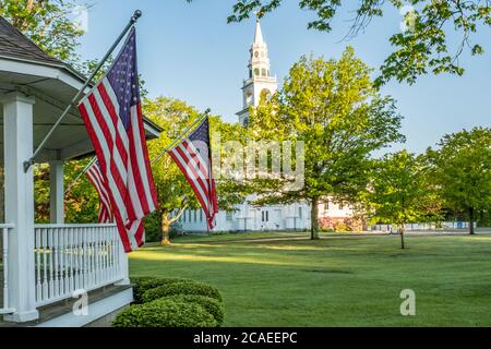 The town common in Templeton, MA. The bandstand on the common adorned ...