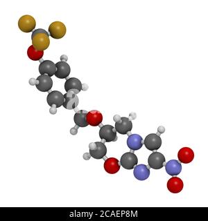 Pretomanid tuberculosis drug molecule. 3D rendering Stock Photo - Alamy