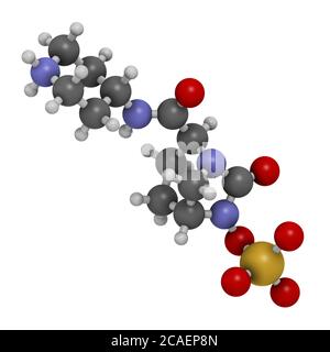 Relebactam drug molecule. Beta-lactamase inhibitor that is adminstered ...