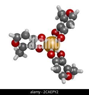 Ferric maltol iron deficiency drug molecule. 3D rendering Stock Photo ...
