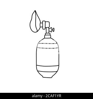 bag valve mask doodle icon, vector color illustration Stock Vector ...