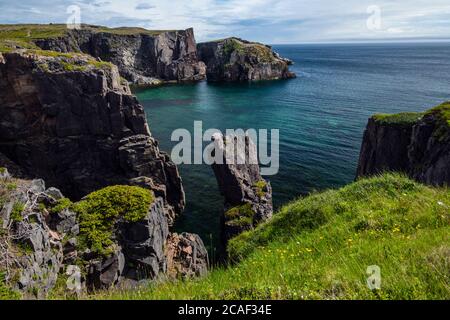 Cliffs, Spillars Cove, Newfoundland and Labrador, Canada Stock Photo ...